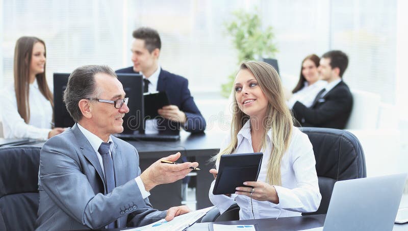 Manager and assistant stock image. Image of colleagues - 19532233