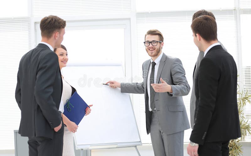 Senior Manager Gives a Presentation of the New Project Stock Photo ...