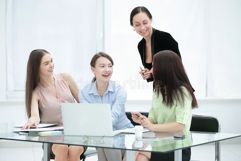 Senior Manager and Staff To Discuss New Ideas in the Office Stock Image ...