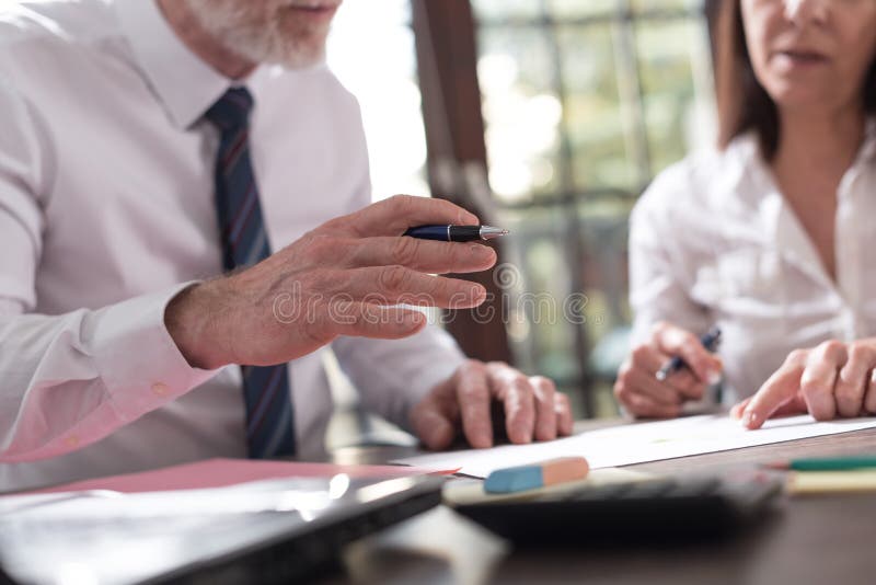 Senior Manager Working with Executive Assistant Stock Photo - Image of ...