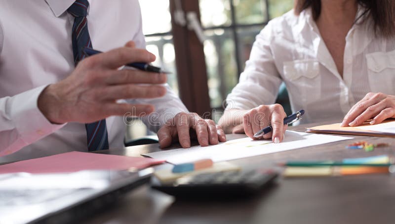 Senior Manager Working with Executive Assistant Stock Image - Image of ...