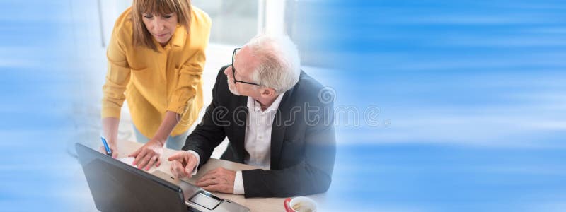 Senior Manager Working with Executive Assistant Stock Image - Image of ...