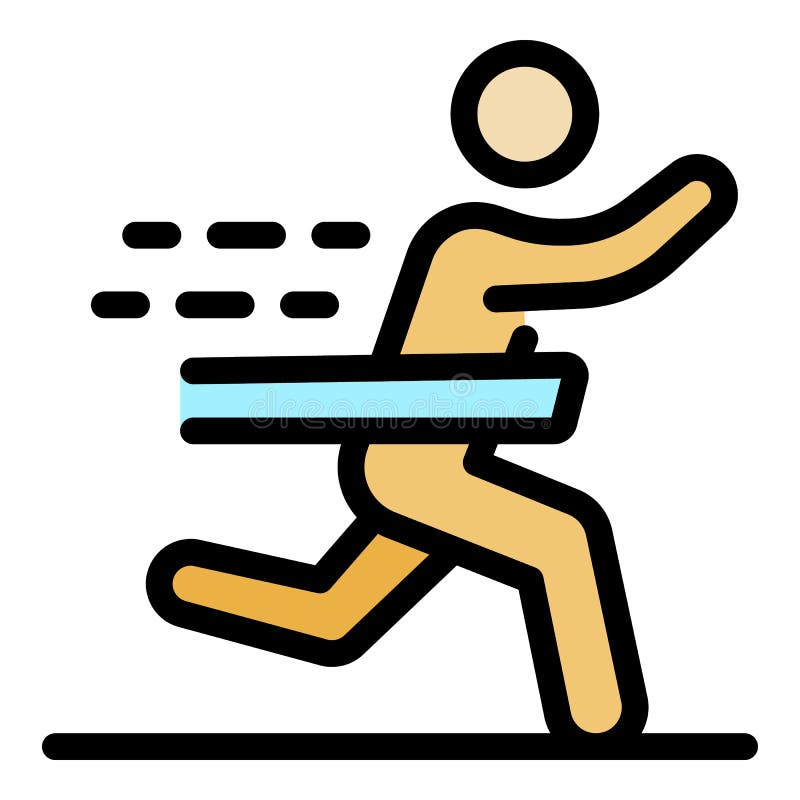 Senior Marathon Run Icon Color Outline Vector Stock Vector ...