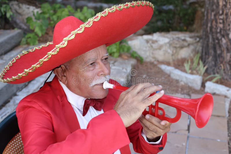 Senior Mariachi Playing the Trumpet Stock Photo - Image of mariachi ...