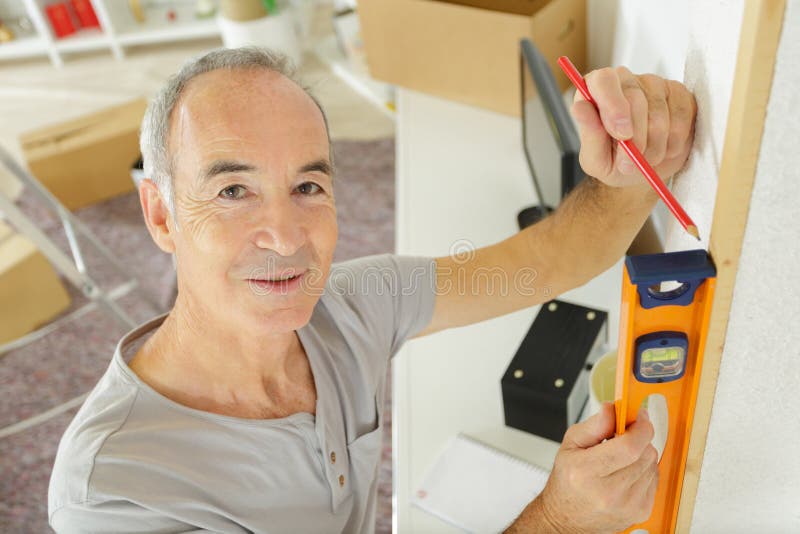 Senior Carpenter Using Spirit Level Stock Photos - Free & Royalty-Free ...