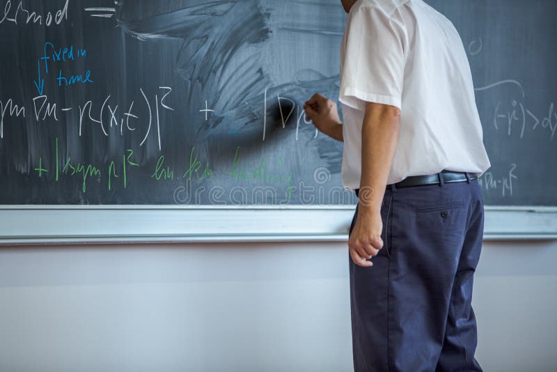 Senior Math Teacher Teaching Mathematics Stock Image - Image of ...