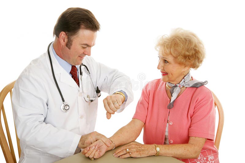Blood Pressure Check On Senior Stock Photo - Image of diabetes ...