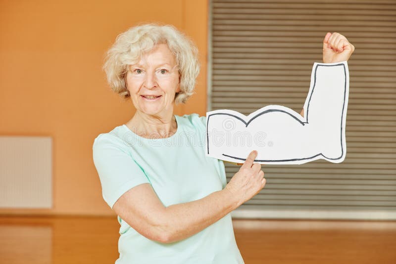 Senior with Muscles at Fitness Studio Stock Photo - Image of citizen ...