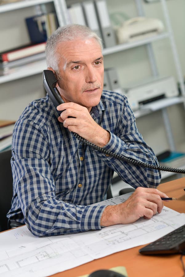 Senior Office Worker Losing Cool Stock Photo - Image of lifestyle ...