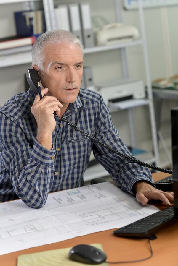 Senior Office Worker Losing Cool Stock Photo - Image of pressure ...