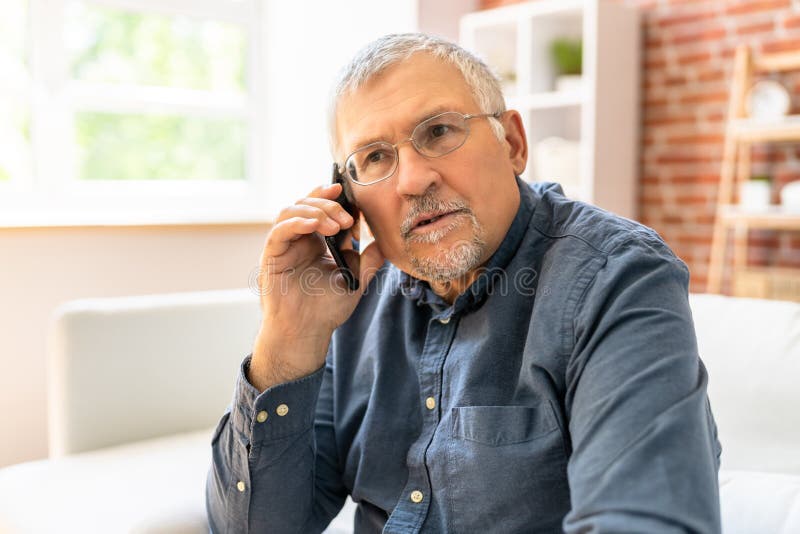 Senior Old Man Talking stock image. Image of finance - 248241101