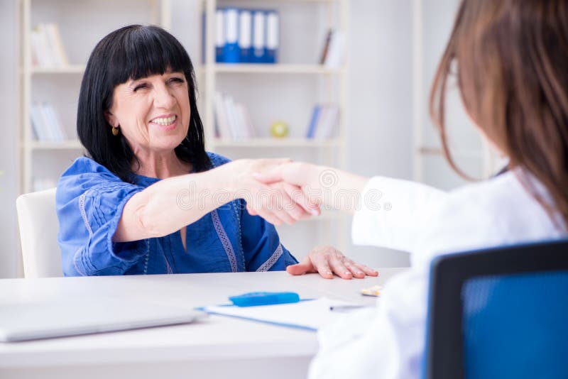 The Senior Patient Visiting Doctor for Regular Check-up Stock Image ...