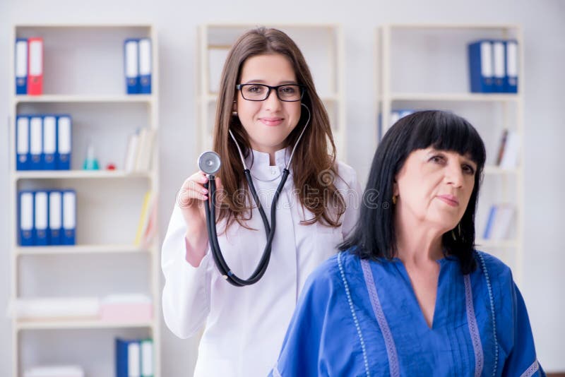 The Senior Patient Visiting Doctor for Regular Check-up Stock Photo ...