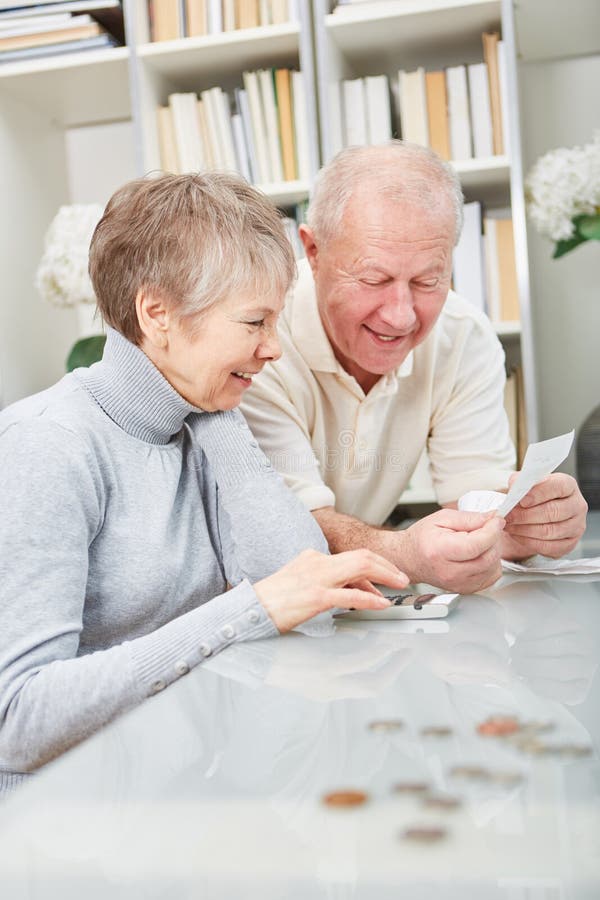 Senior Pensioneers with Calculator Stock Image - Image of citizen ...