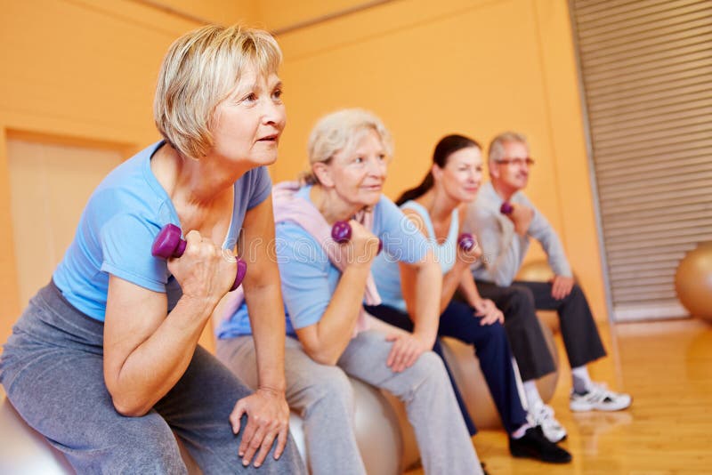 Senior People Doing Back Training Stock Image - Image of aftercare ...