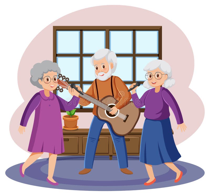 Elderly Playing Instrument Stock Illustrations – 105 Elderly Playing ...
