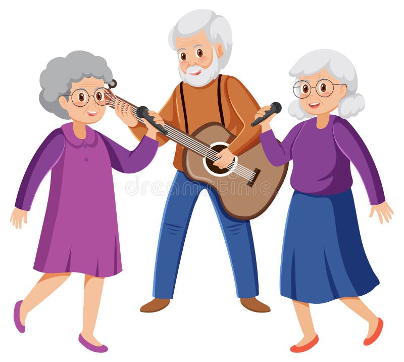 Senior People Playing Music Stock Vector - Illustration of series, male ...