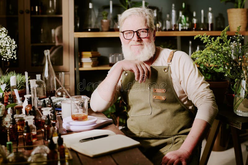 Senior Perfumer Posing for Photo Stock Image - Image of aroma, nose ...