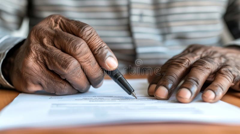 A Senior Person Signing Documents.AI Generated Image Stock Image ...
