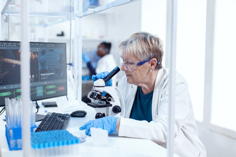 Senior Scientist Doing Medical Analysis and Engineering Stock Photo ...