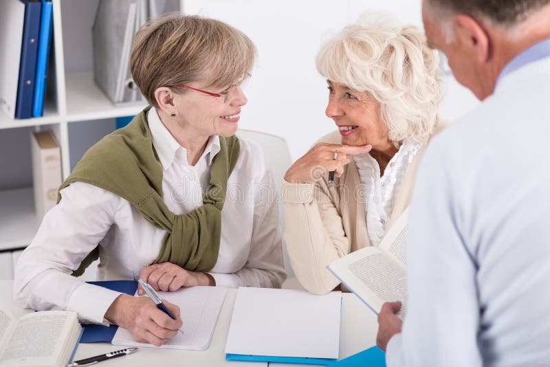 Senior Students Doing Homework Stock Image - Image of homework, study ...