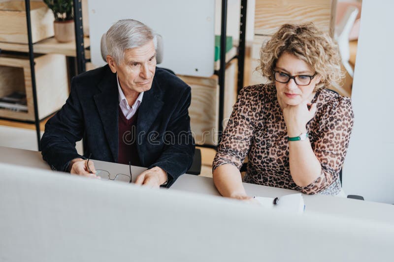 Senior, Successful Business Partners Working Together on Project ...