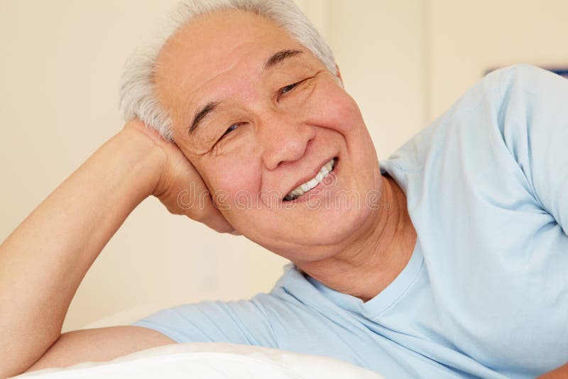 Senior Taiwanese Man Resting Stock Image - Image of exhaustion, lying ...