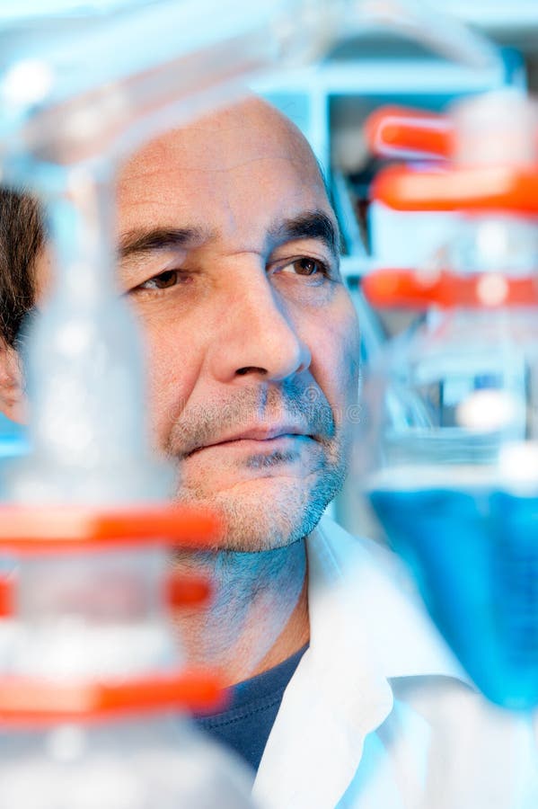 Senior Scientist Works in Chemical Lab Stock Photo - Image of fifty ...