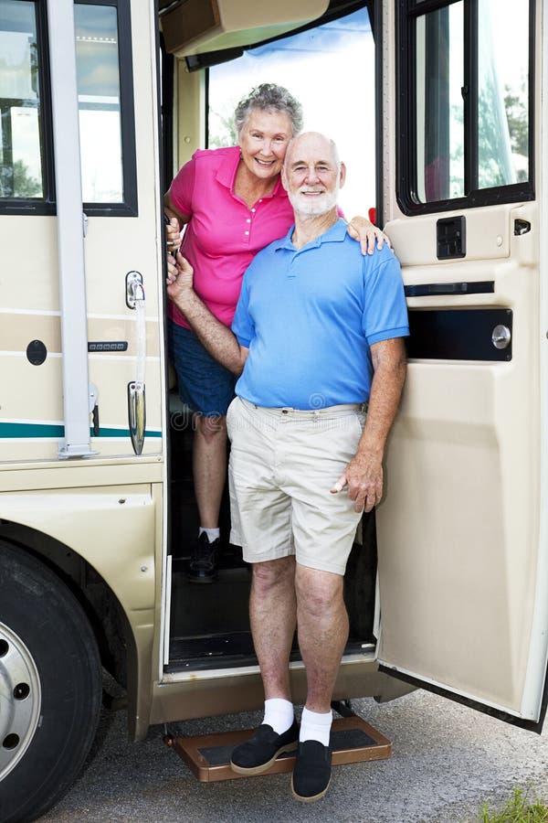 Senior Travelers in RV stock image. Image of lifestyle - 10965771