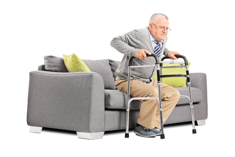 Senior Trying To Stand Up with a Walker Stock Image - Image of looking ...