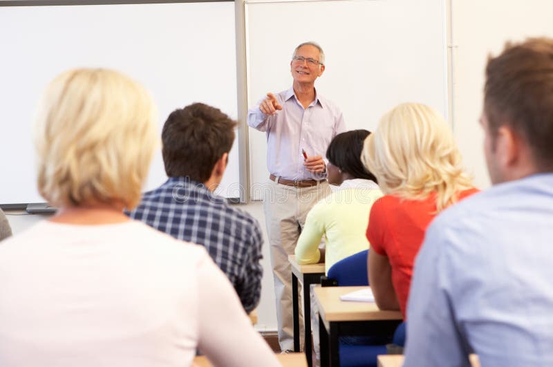 Tutor Teaching Class of Students Stock Photo - Image of explaining ...