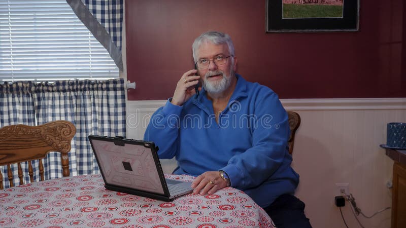 Senior Upset and Mad at Using a Computer and Technology Stock Photo ...
