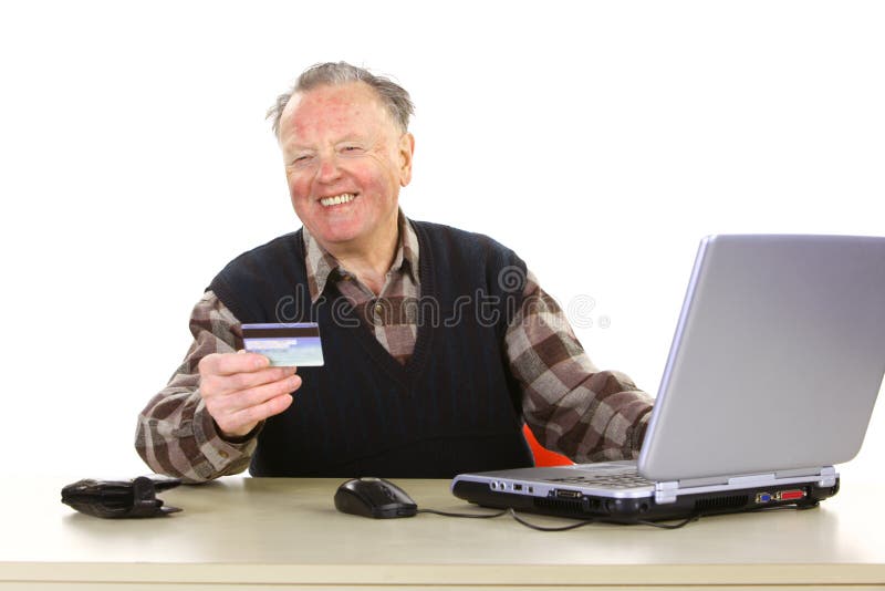 Senior Using Internet Banking Stock Image - Image of elder, color: 39659495