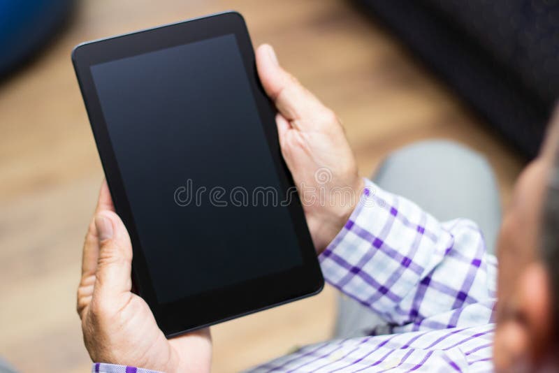 Senior Using Modern Digital Tablet Stock Image - Image of activity ...
