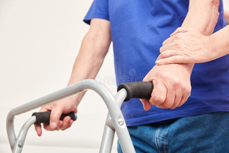 Senior with Walker in Physiotherapy Stock Photo - Image of care, rehab ...