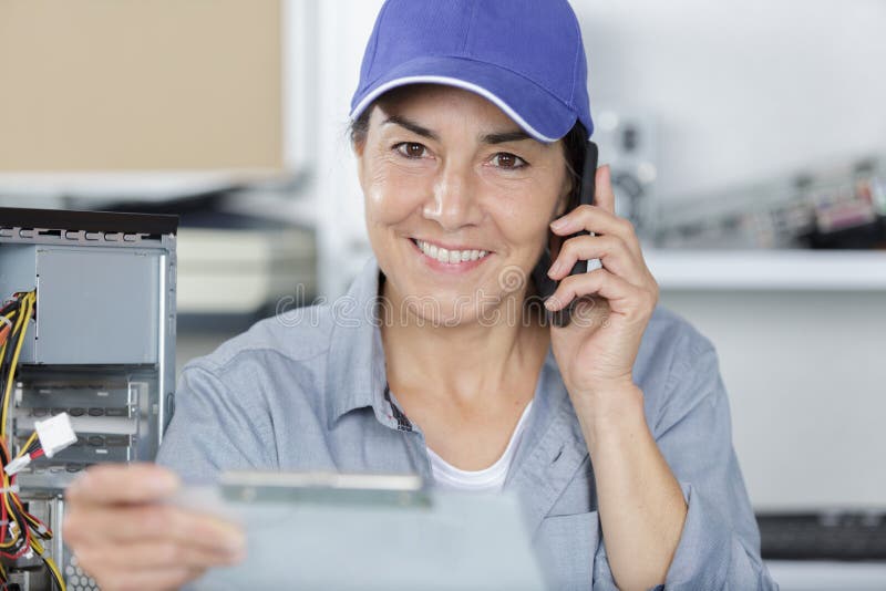 Senior White Woman Making Phone Call Stock Photo - Image of device ...