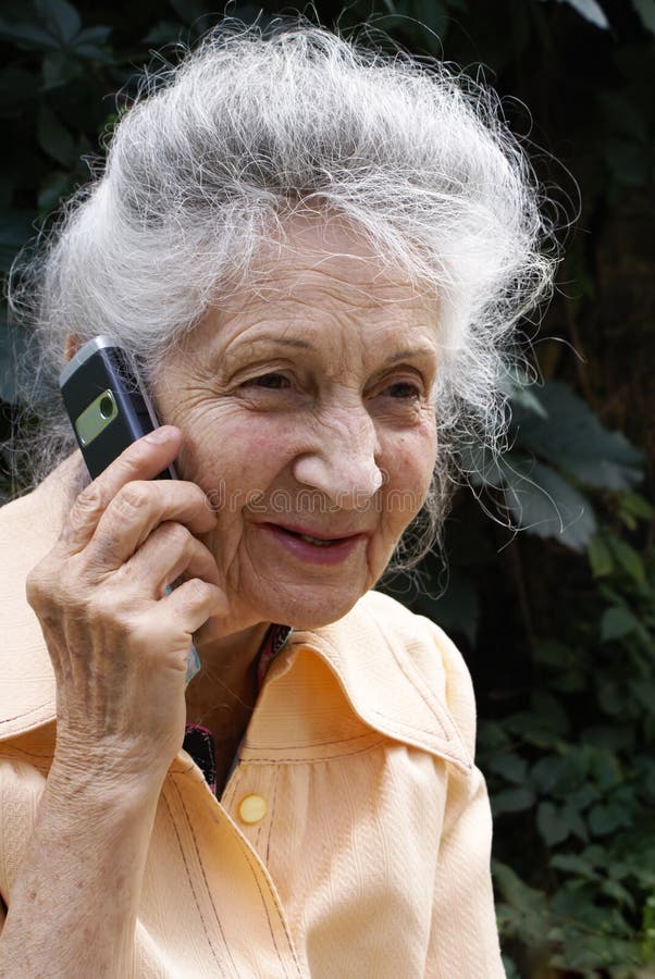Senior Woman with Cell Phone Stock Photo - Image of pensioner, female ...