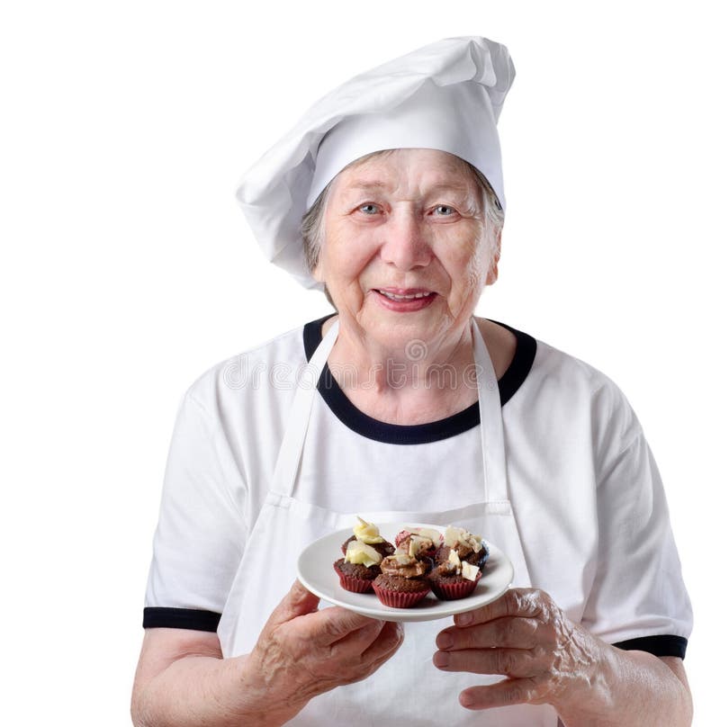 Senior woman cook stock image. Image of chef, prepares - 20695141