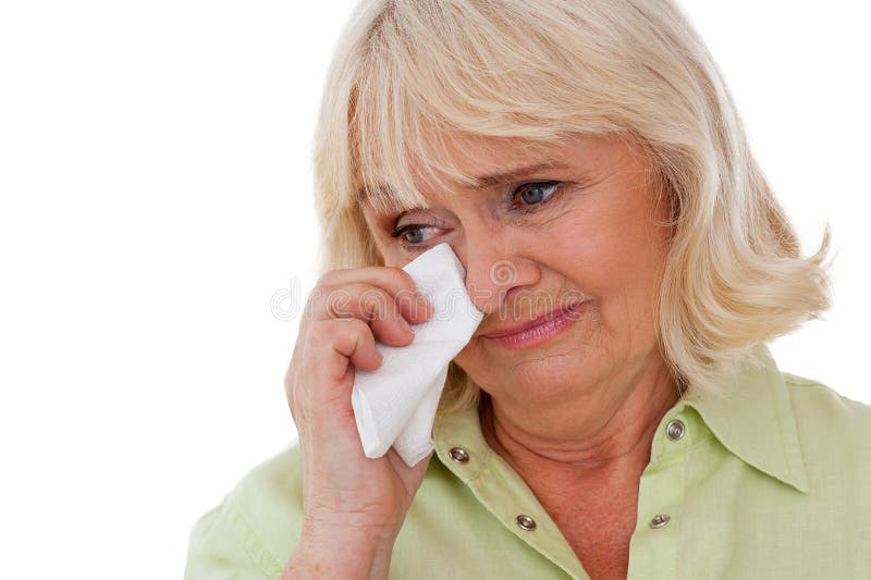 Senior woman crying. stock photo. Image of aging, help - 41190898