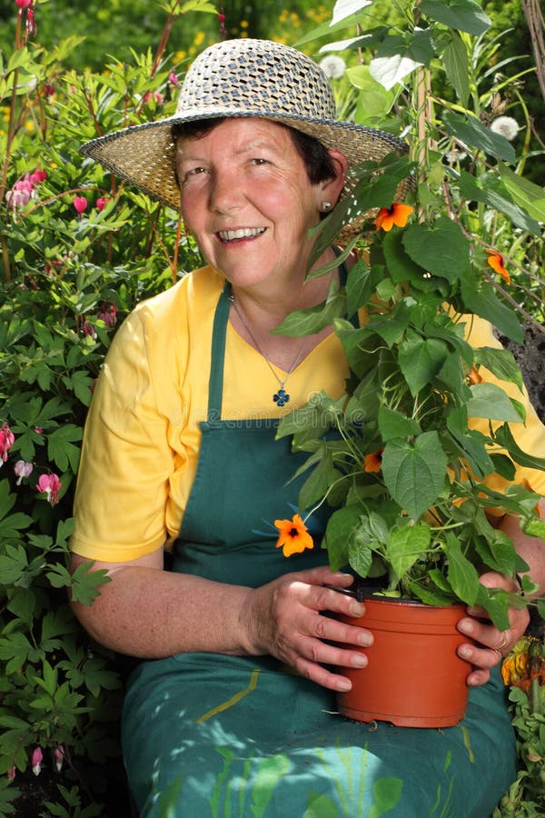 Senior woman gardener stock photo. Image of happy, face - 24777136