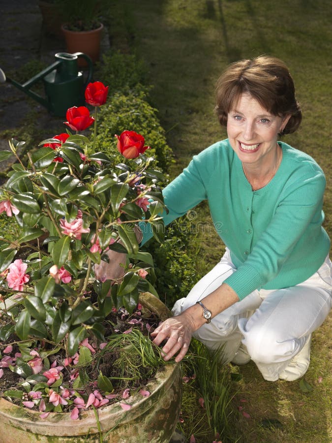 Senior woman gardening stock photo. Image of active, beautiful - 14028918