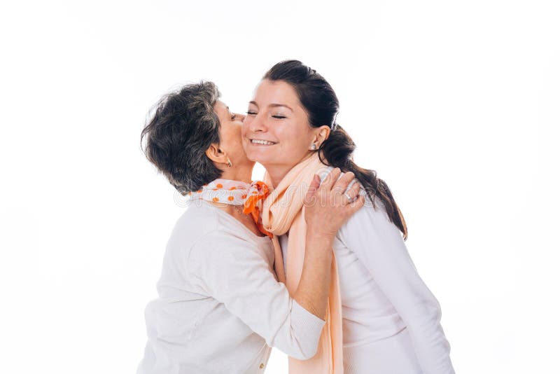 Senior Woman Giving a Kiss To Smiling Female Stock Image - Image of ... Senior Woman Giving a Kiss To Smiling Female Stock Image - Image of ...