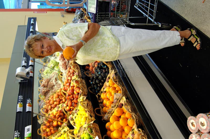 Senior Woman in Grocery Store Stock Photo - Image of food, older: 3048166