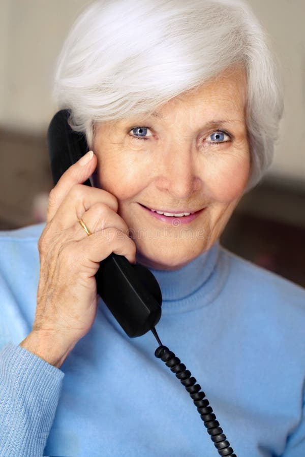 Senior Woman Having a Phone Call Stock Image - Image of ager, elegant ...