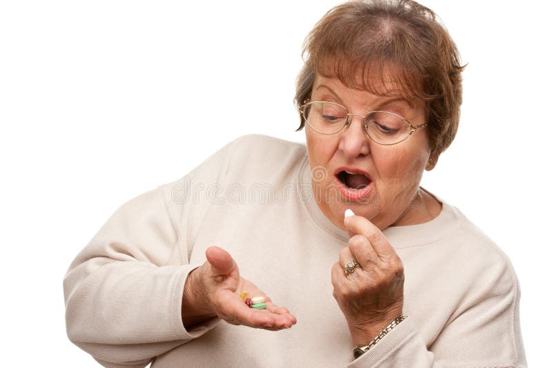 Senior Woman and Medication Pills Stock Photo - Image of lady, aging ...