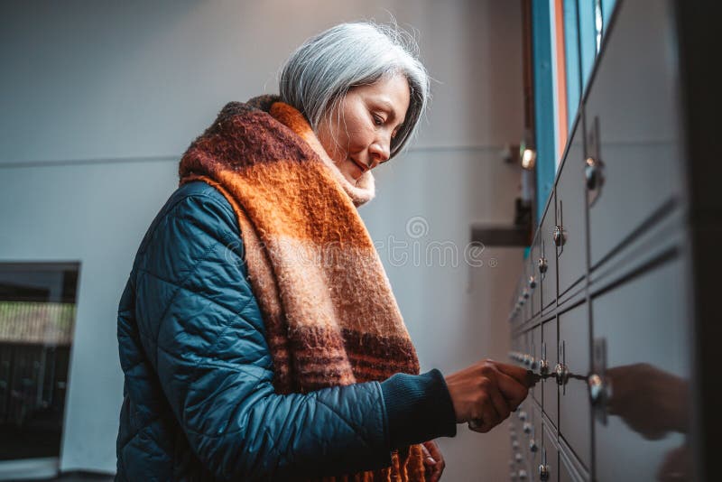 Senior Woman Opens the Mailbox To Check for New Mails Stock Image ...
