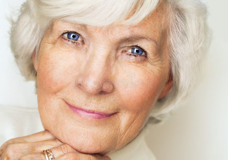 Senior Woman Portrait Stock Image Image Of Hands Fashion 6739305