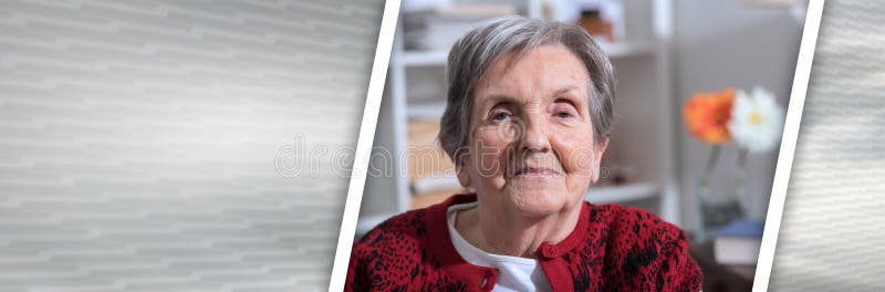 Senior Woman Portrait; Panoramic Banner Stock Photo - Image of face ...