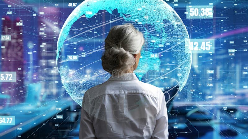 Senior Woman Programmer Engaged in LISP AI Engineering Stock Illustration - Illustration of ...