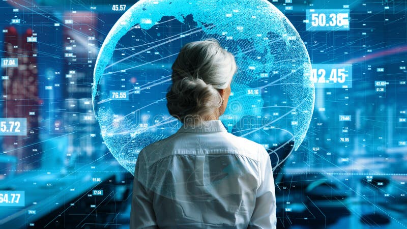 Senior Woman Programmer Engaged in LISP AI Engineering Stock Photo ...